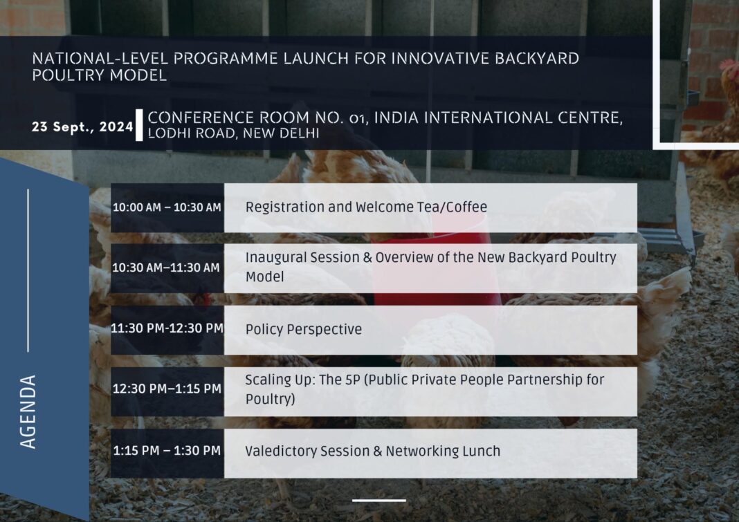 National-Level Programme Launch of the Innovative Backyard Poultry ...